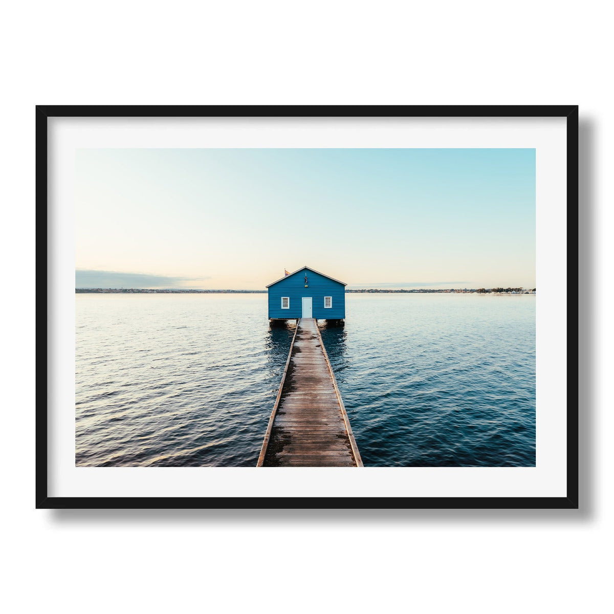 Perth Blue Boathouse Framed Print | Western Australia Wall Art
