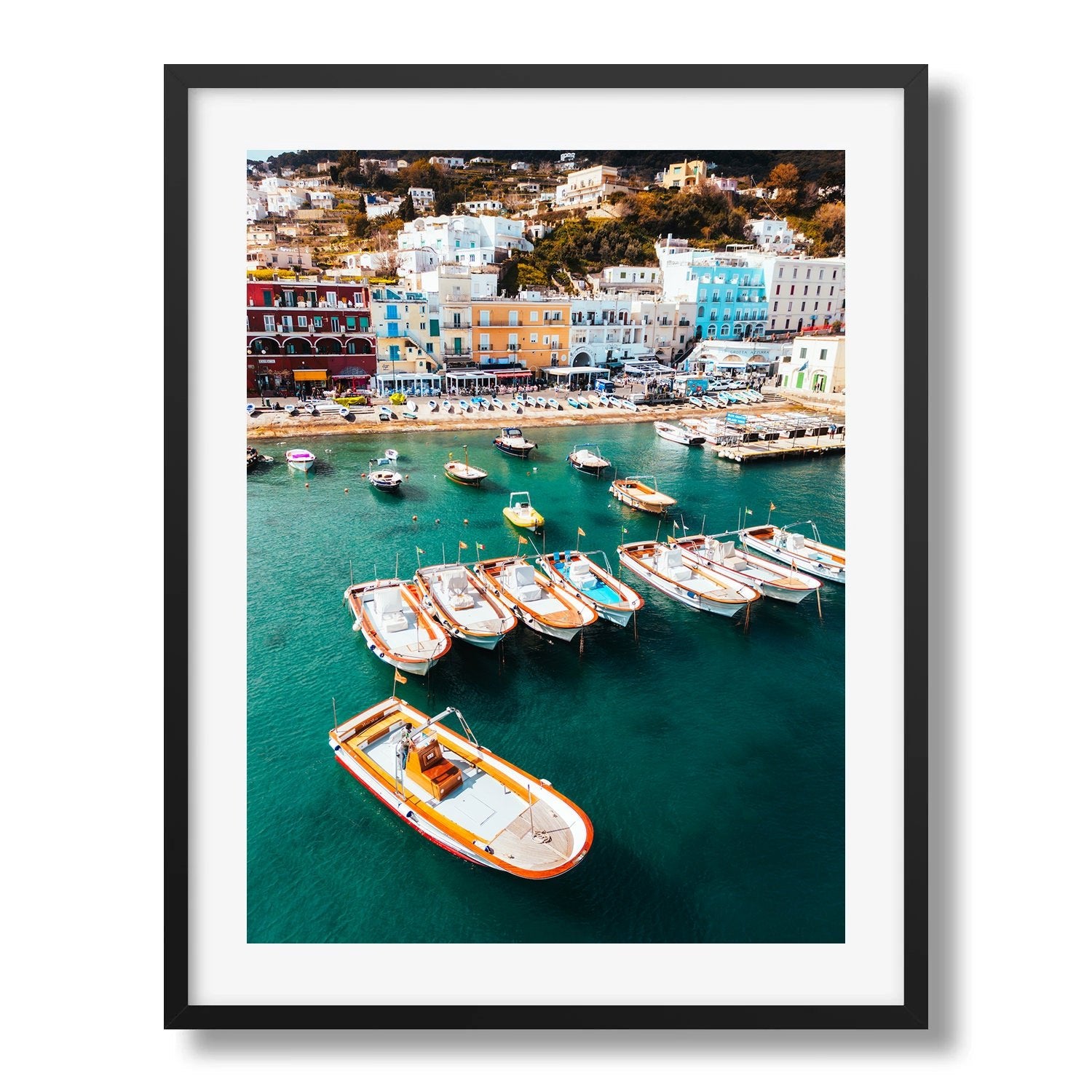 Capri Boats Framed Print | Amalfi Coast Italy Wall Art Print