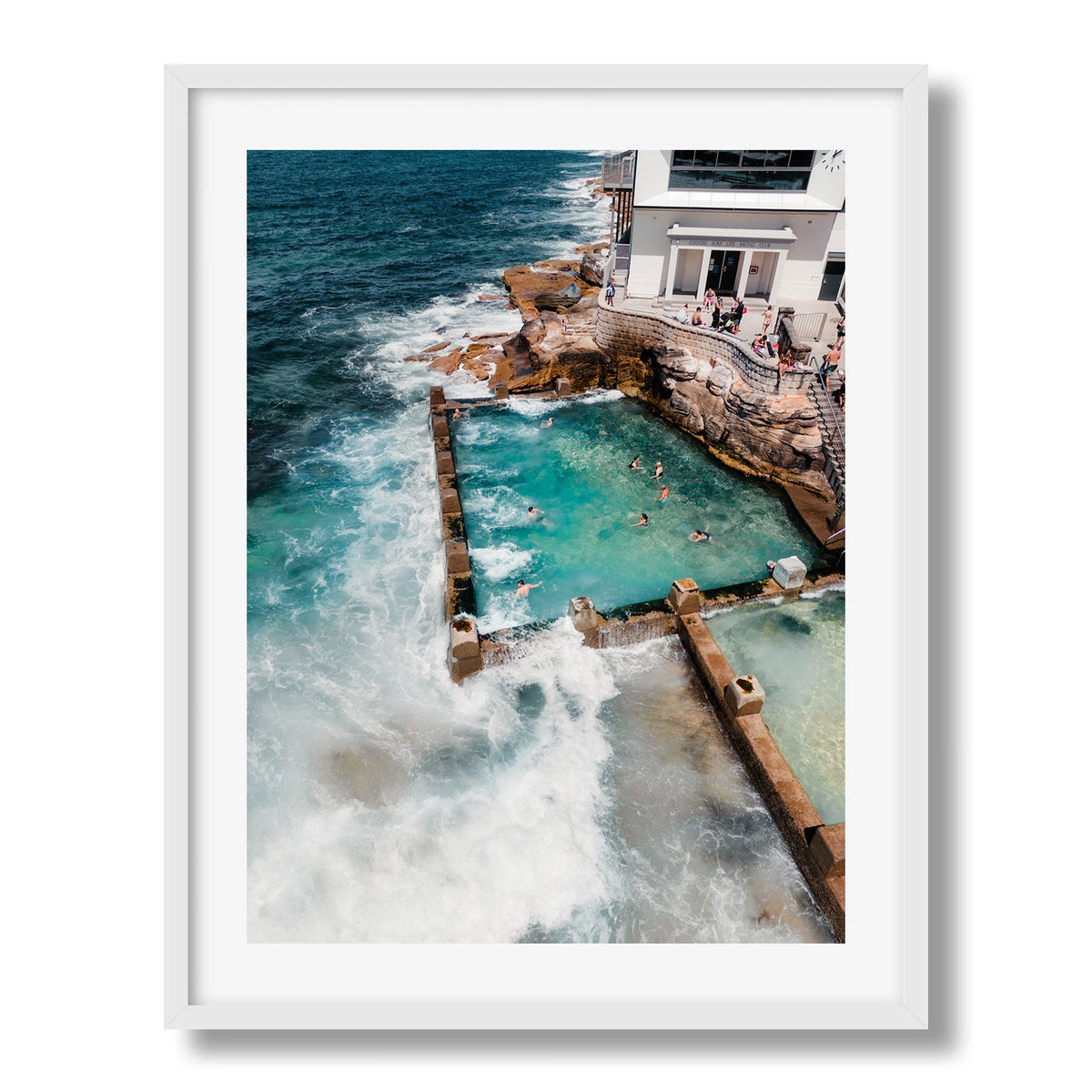 Coogee Beach Rock Pool Framed Print | Australia Ocean Beach Wall Art