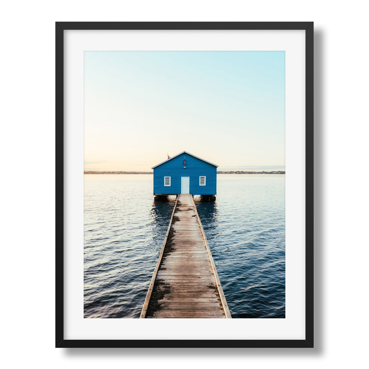 Perth Blue Boathouse Framed Print | Western Australia Wall Art